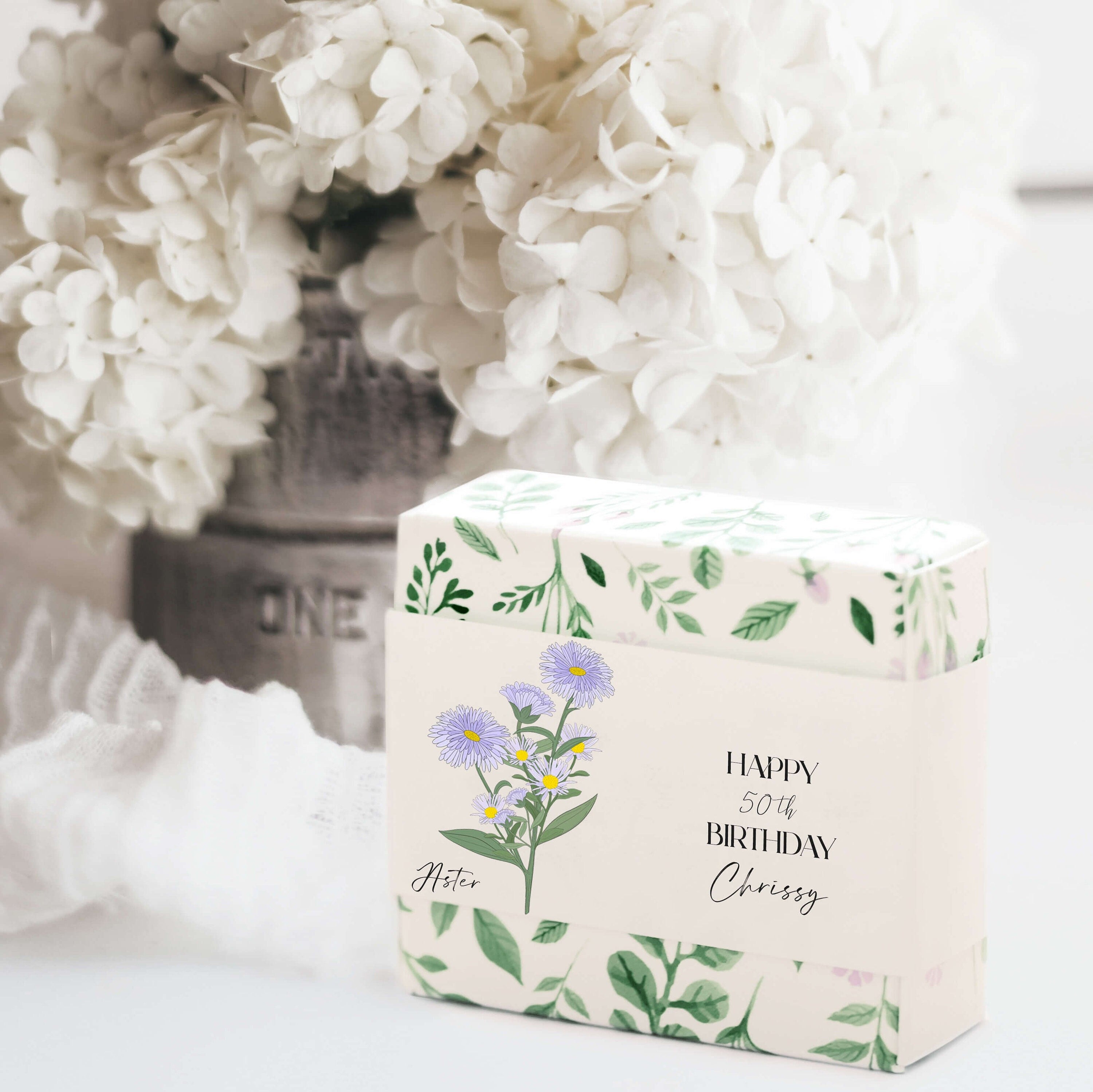 Personalised Birth Flower Birthday Handmade Soap