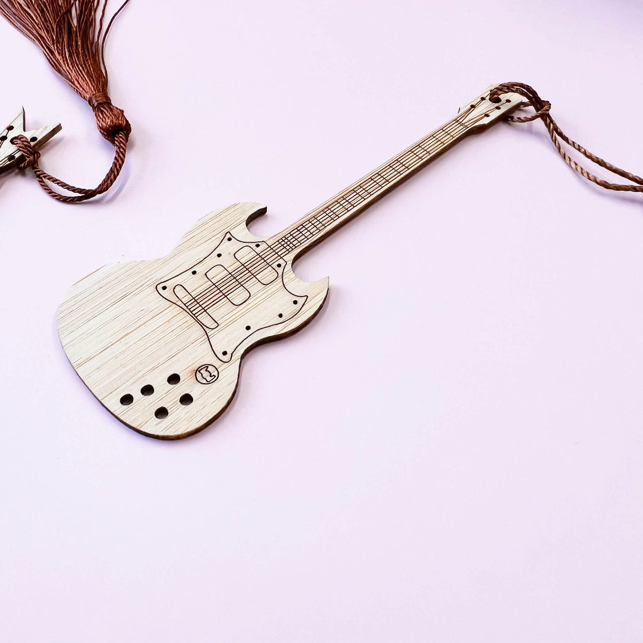 Personalised Men's Wooden Electric Guitar Bookmark