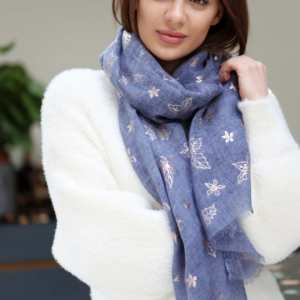 50th Birthday Milestone Birth Flower Gift Boxed Scarf