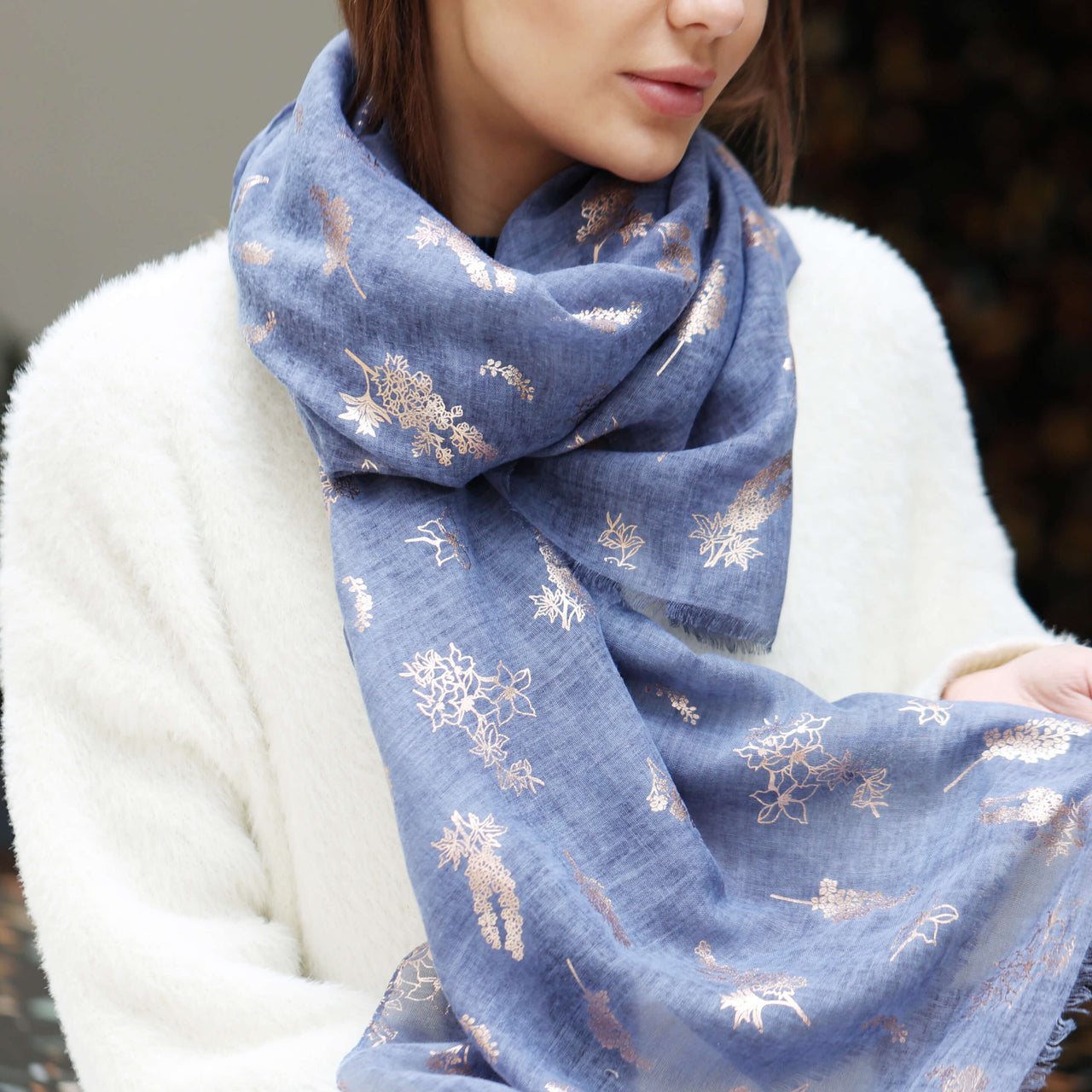 40th Birthday Milestone Birth Flower Scarf Gift Box