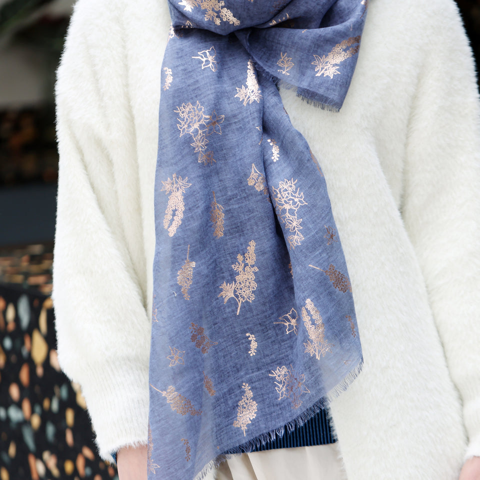 Personalised Rose Gold Foil Birth Flower Scarf