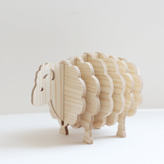 Wooden Sheep Coaster Stack Up Design