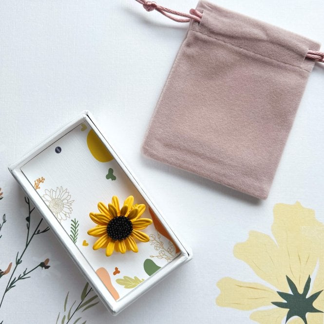 Yellow Sunflower Friendship Flower Brooch Pin